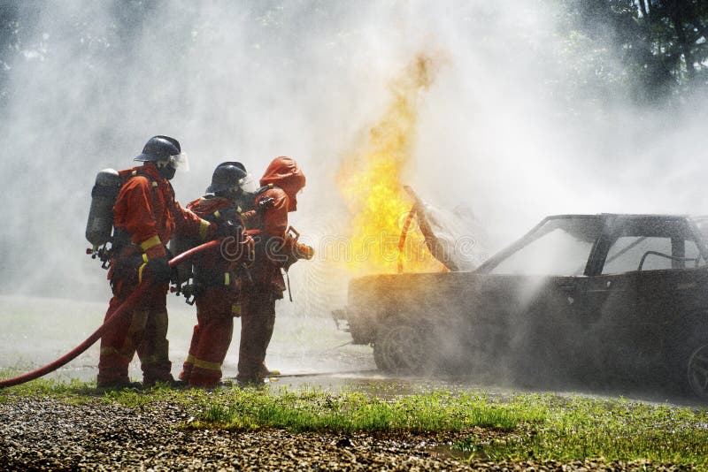 Fireman in training editorial photography. Image of burn - 74014147