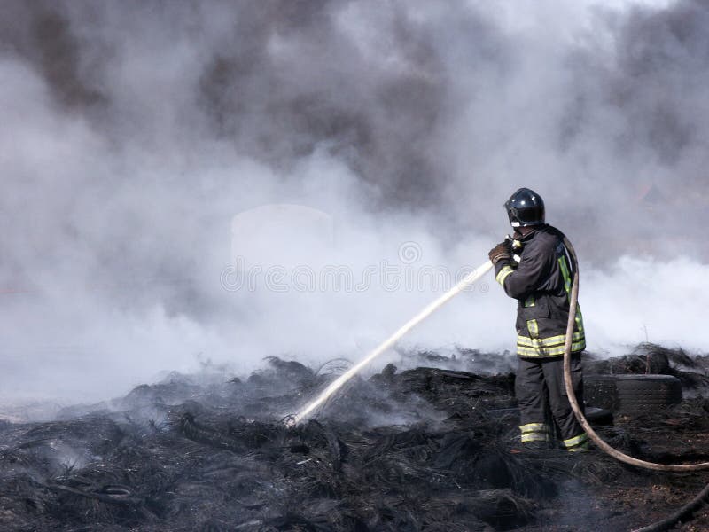 Fireman Working stock image. Image of smoke, flame, drag - 1780743
