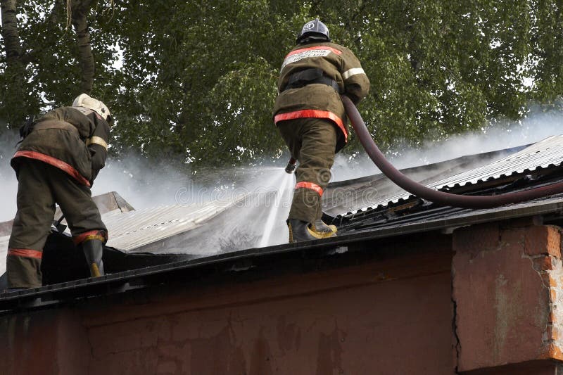 House fire stock image. Image of fire, helmet, house, dangerous - 2622745