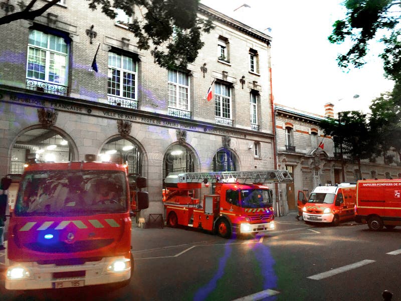 Firemen alert Paris editorial photo. Image of emergency - 79361246
