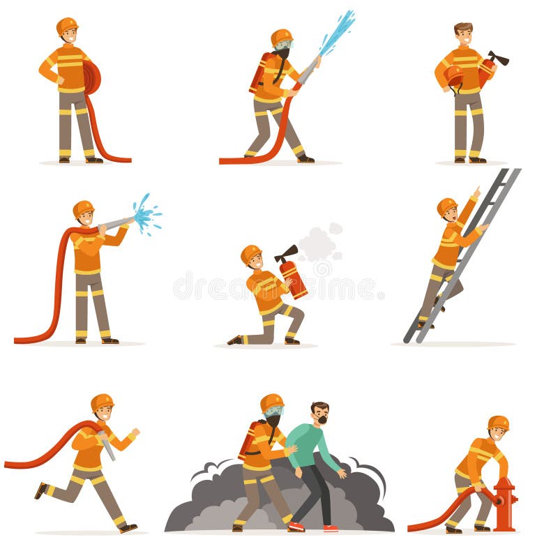 Fireman Job Saving People Stock Illustrations – 134 Fireman Job Saving ...