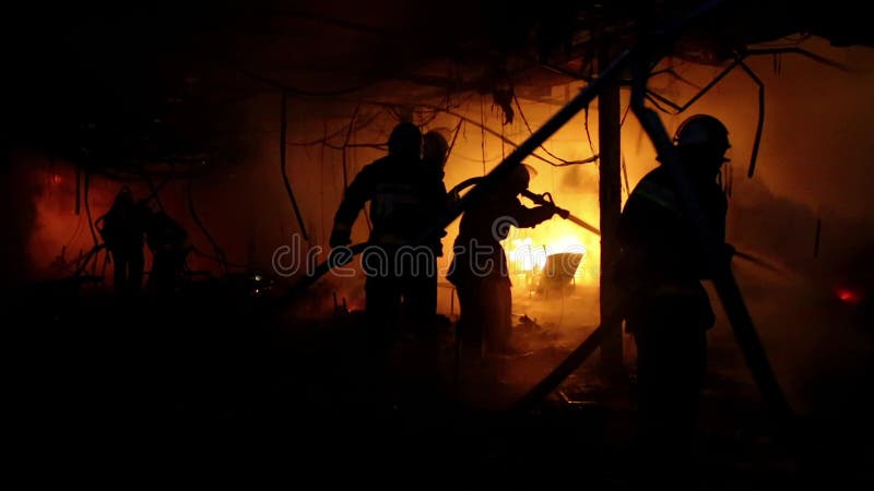 Firemen Inside Burning Building Stock Footage - Video of arson, fire ...