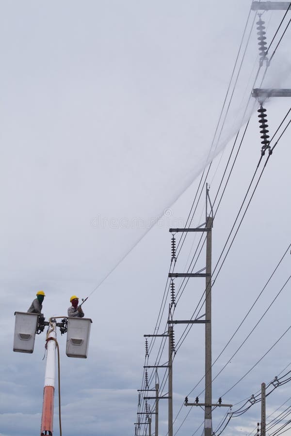 Firemen on a lift up stock photo. Image of extinguisher - 15782664