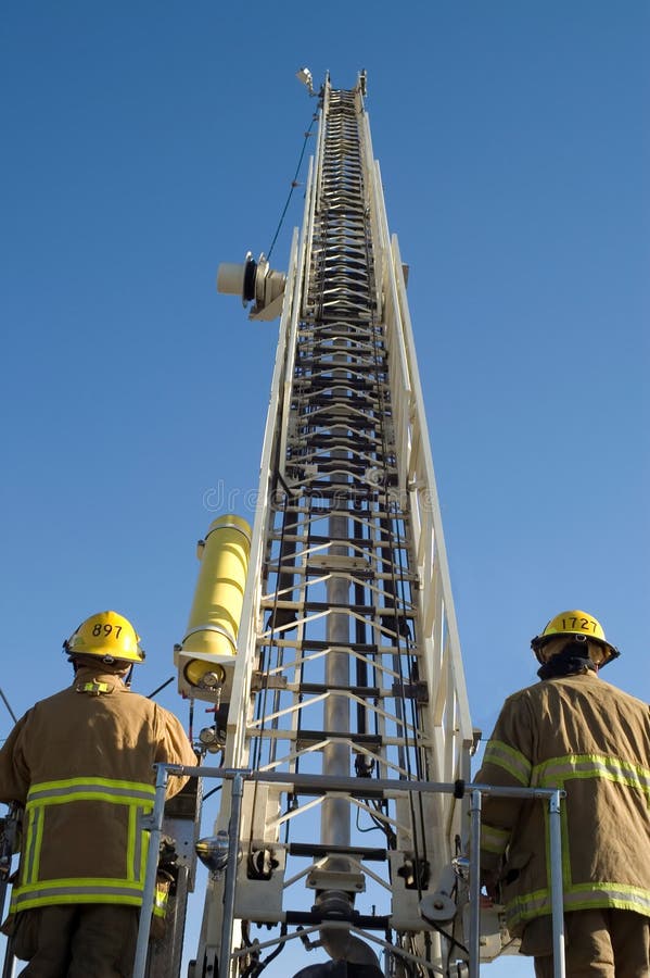Firefighters on ladder stock image. Image of moving, emergency - 9464097