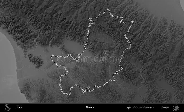 Firenze Outlined, Italy. Grayscale Stock Illustration - Illustration of ...