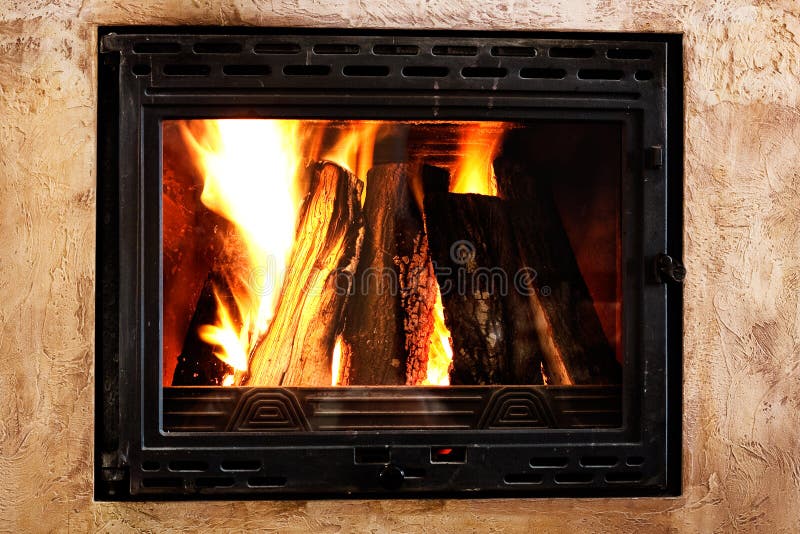 Brick Fireplace stock image. Image of light, holiday - 12300443