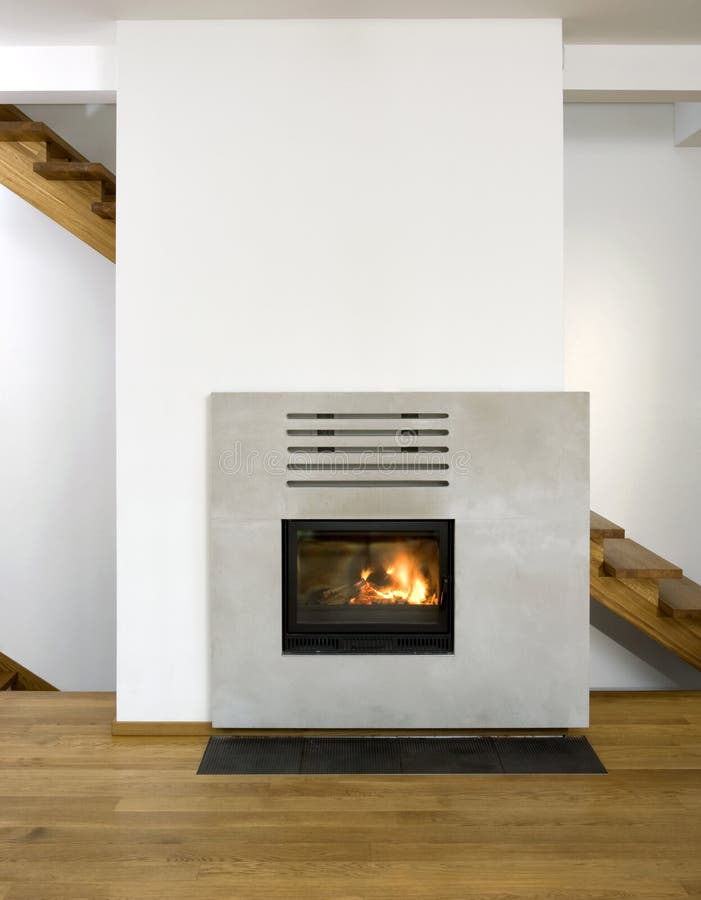 Fireplace stock image. Image of home, interior, wood, design - 4382131