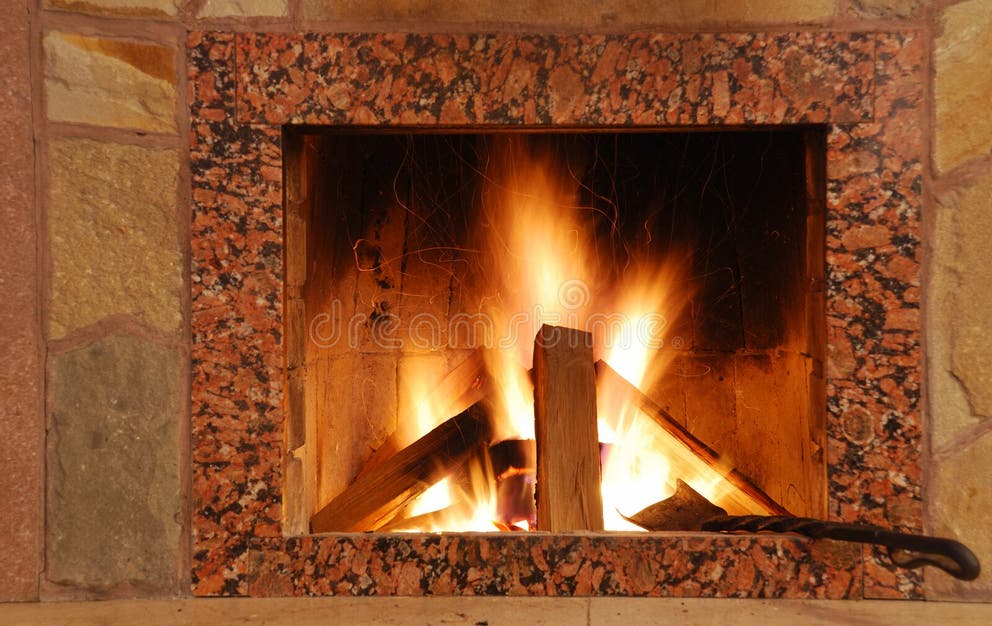 Fireplace stock image. Image of burning, inferno, brick - 7022043