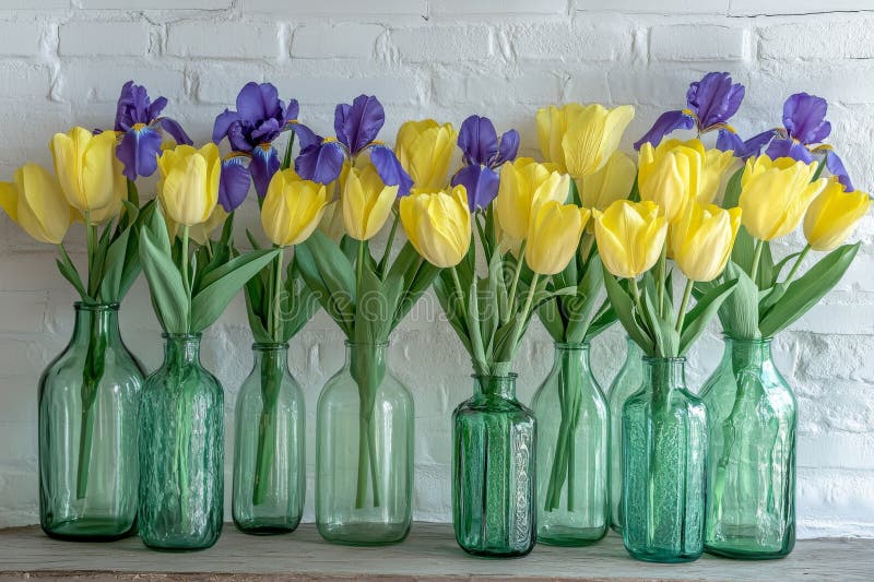 A Fireplace Adorned with Lovely Spring Decorations in a Room Stock ...