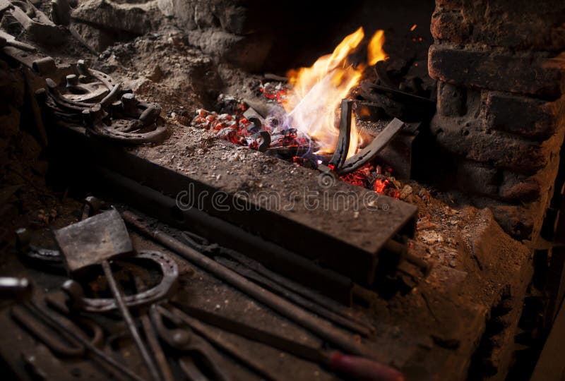 Blacksmith workshop stock image. Image of ages, block - 5922915
