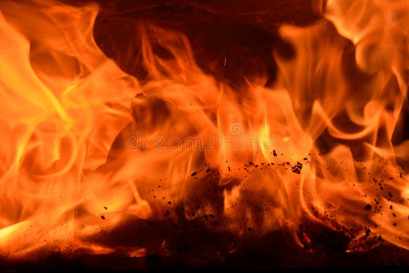 Fireplace, Blazing Fire Stock Photo - Image: 49505942