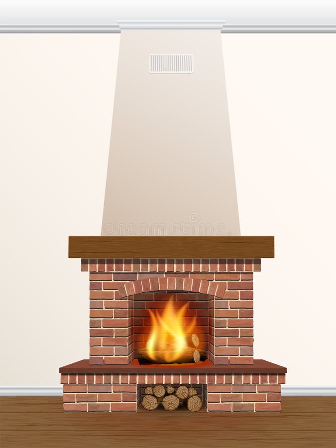 Brick Fireplace Drawing Stock Illustrations – 283 Brick Fireplace ...
