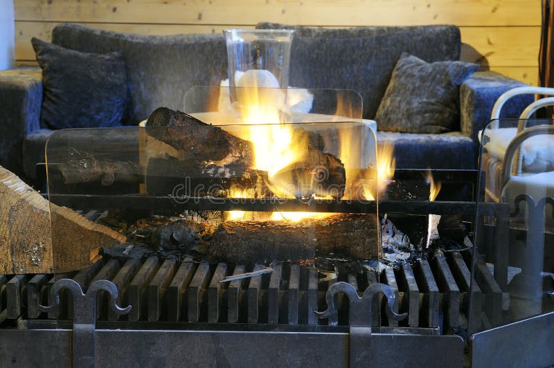 Fireplace cocooning stock photo. Image of room, wood - 17527398