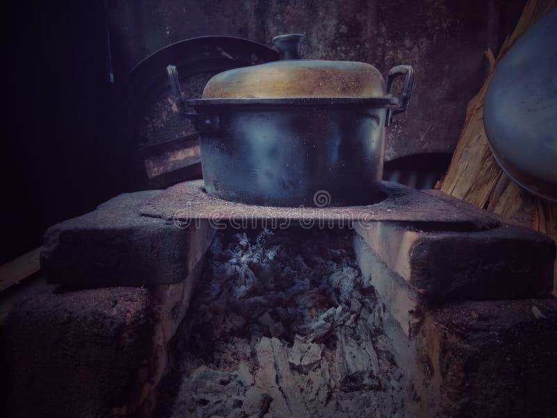 Fireplace for Cooking Using Firewood in Rural Kalimantan Editorial ...