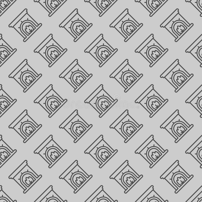 Fireplace with Fire Line Seamless Pattern, Happy Christmas Theme ...