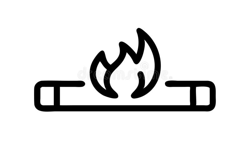 Fireplace or Hearth Icon Representing Home and Warmth, Vector Design ...