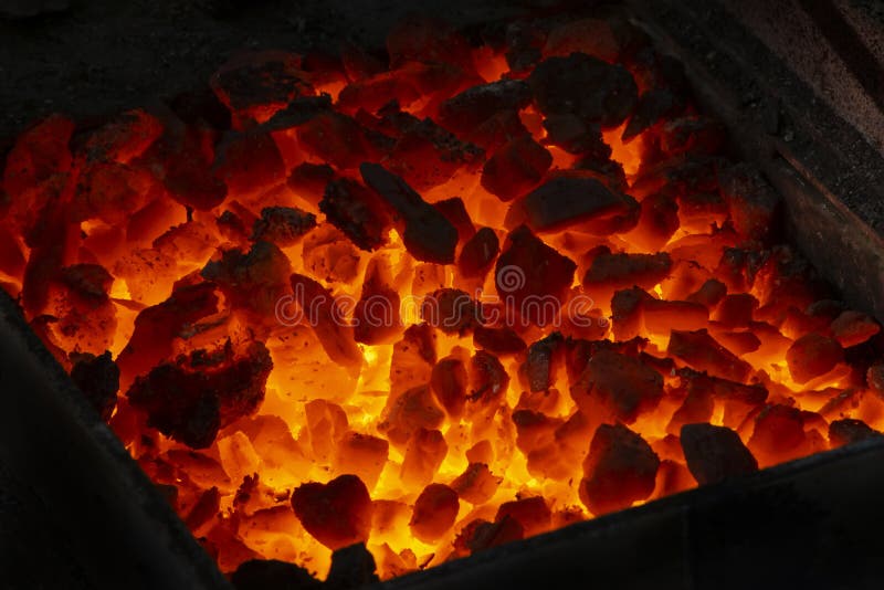 Fireplace with Hot Coals in Forge Stock Photo - Image of coal, heating ...