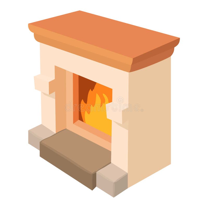 Fireplace Icon, Cartoon Style Stock Vector - Illustration of ...