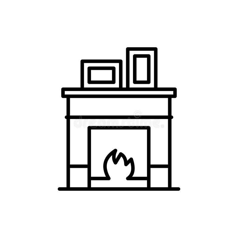 Fireplace Icon stock vector. Illustration of room, house - 283907678