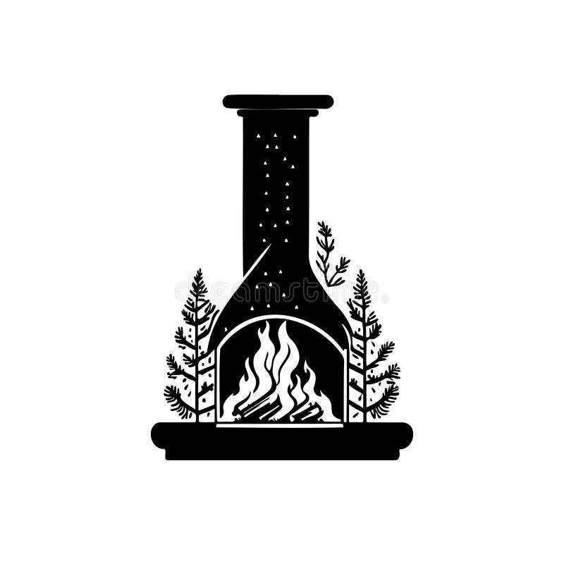 Fireplace Icon Hand Draw Black Christmas Colour Logo Symbol Perfect ...