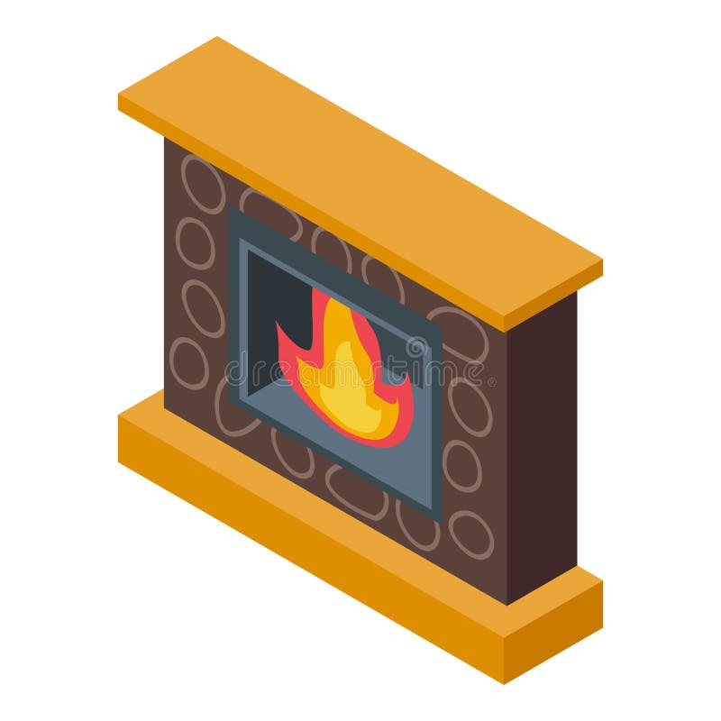 Fireplace Icon Isometric Vector. Fire Gas Stock Vector - Illustration ...