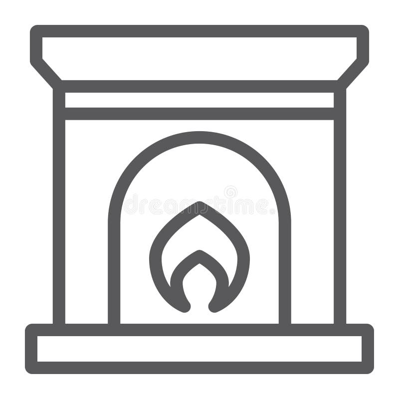 Fireplace Line and Glyph Icon, Home and Interior, Fire Sign, Vector ...