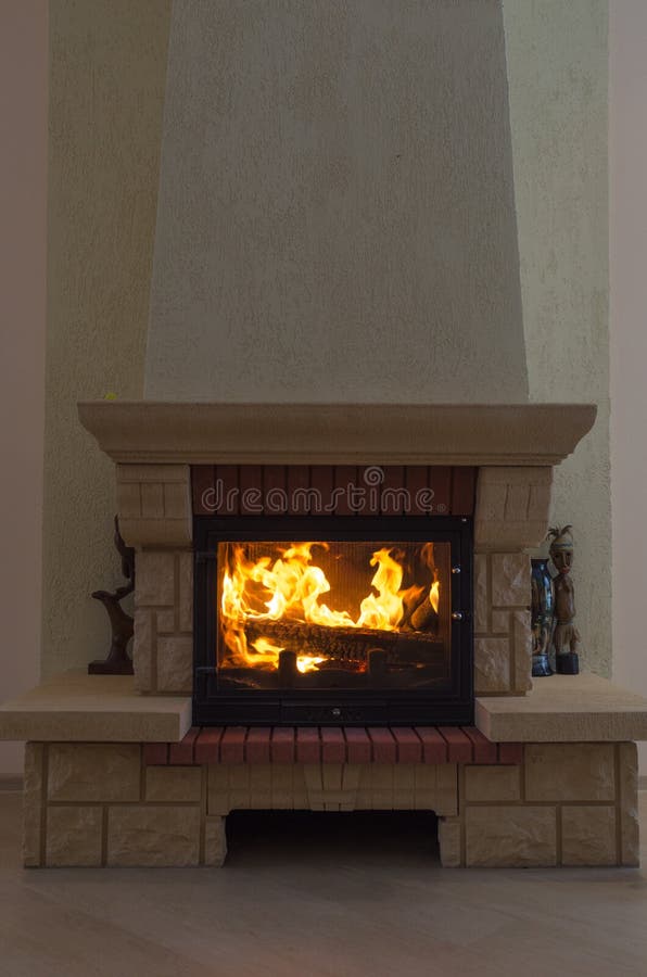 Fireplace and Fire stock photo. Image of bright, furnace - 10183450