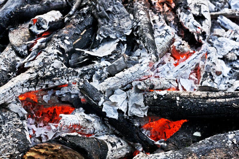 Fireplace. Remnants from the Fire. Stock Image - Image of bright, heat ...