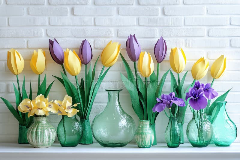A Fireplace in a Room Embellished with Charming Spring Decorations ...