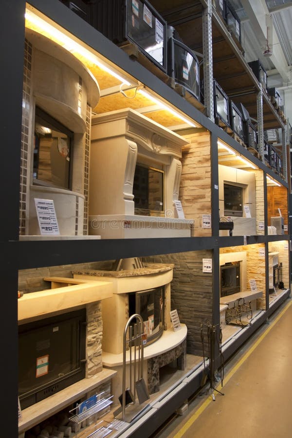 Fireplace in the store editorial stock image. Image of romance - 18765094