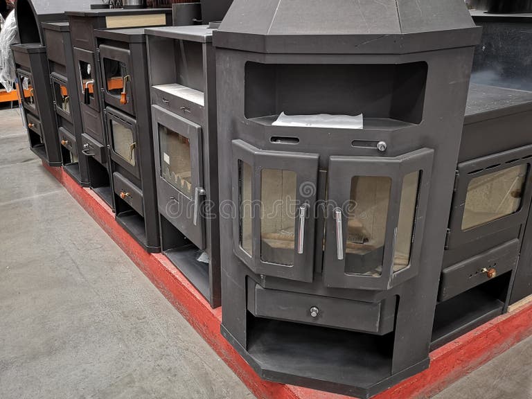 Fireplace in the store stock photo. Image of glow, store - 121526686