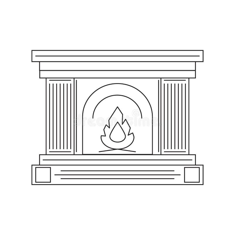 The Fireplace in the Style of the Line of Fire. Stock Vector ...