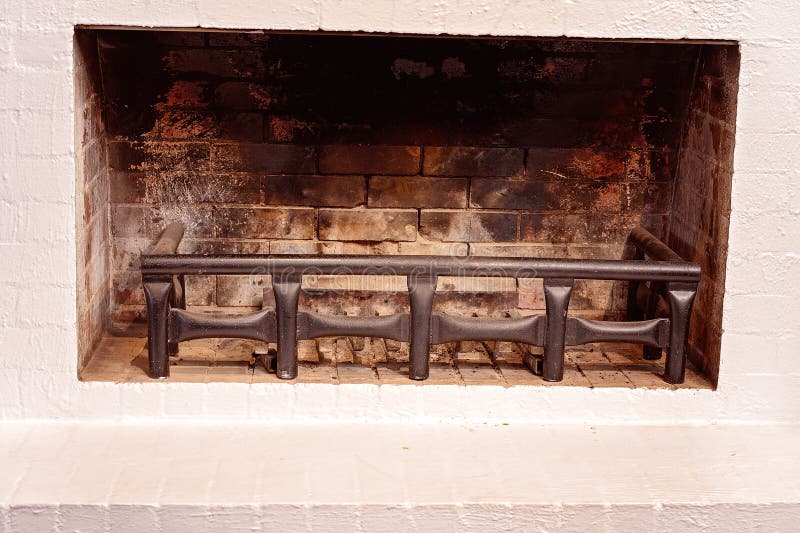 Unlit Fireplace with White Tiling and Bricks Architecture and Non ...