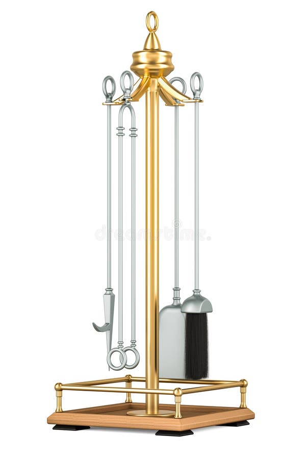 Fireplace Tools, Set. 3D Rendering Stock Illustration - Illustration of ...