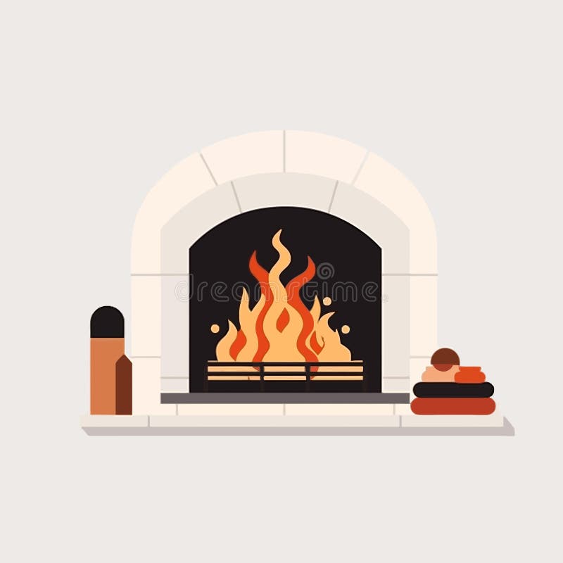 Fireplace Vector Flat Minimalistic Isolated Illustration Stock Vector ...