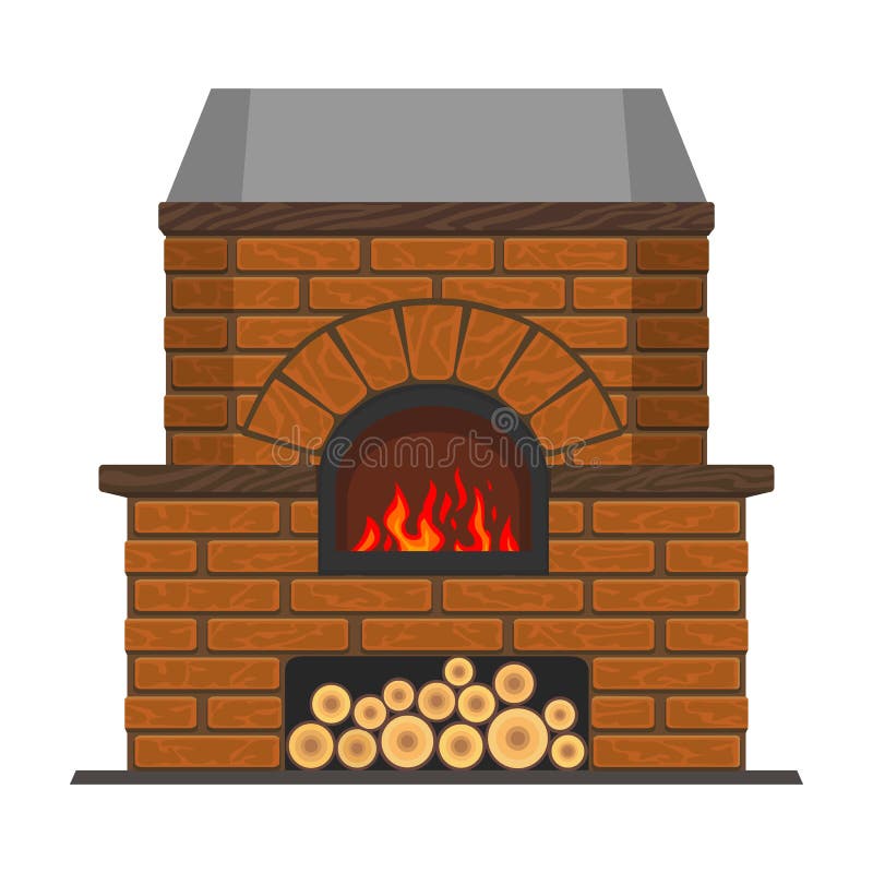 Fireplace Vector Icon.Cartoon Vector Icon Isolated on White Background ...