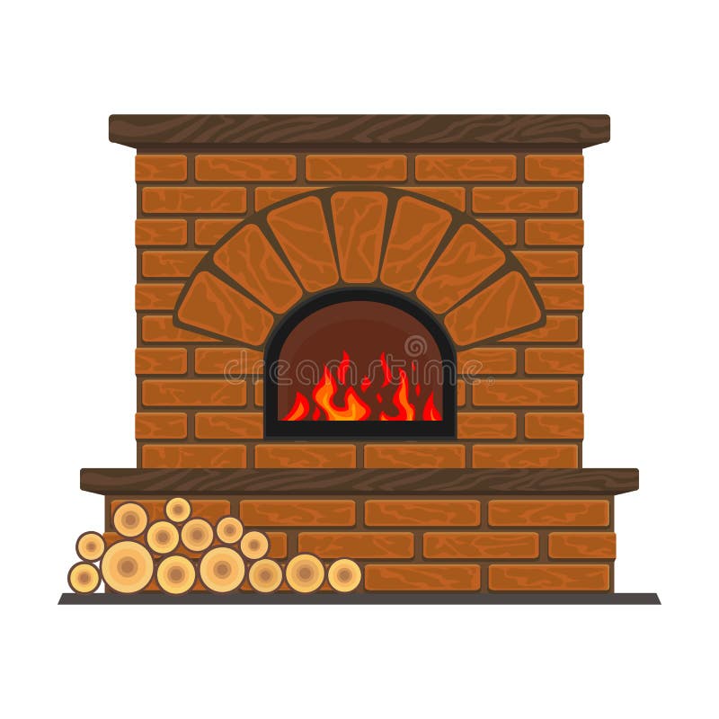 Fireplace Vector Icon.Cartoon Vector Icon Isolated on White Background ...