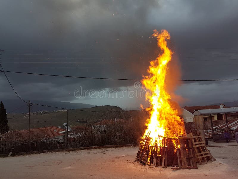 Fires in Ioannina Tradition for Carnival in Ioannina City Greece Stock ...