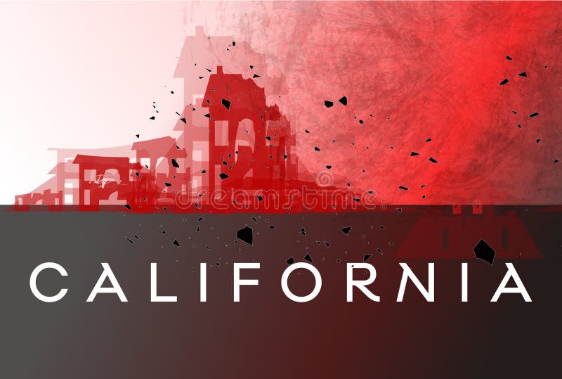 The Fires in Los Angeles, California Stock Illustration - Illustration ...