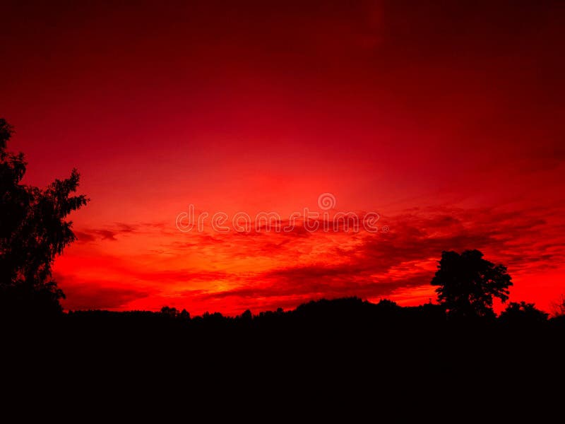 Firesky stock image. Image of shadow, fire, sunset, clouds - 121523551