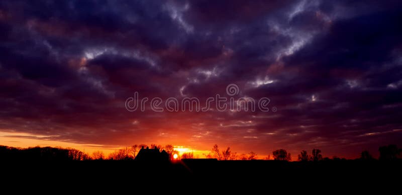 Firesky over my home stock photo. Image of skyline, afterglow - 225888334