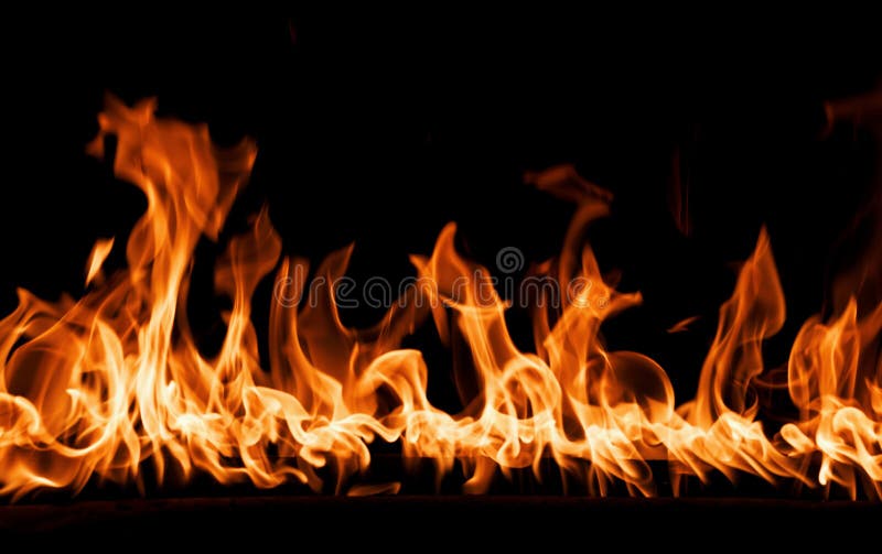 Firestorm. Fire Burning. Bright Burning Flames on a Black Background ...