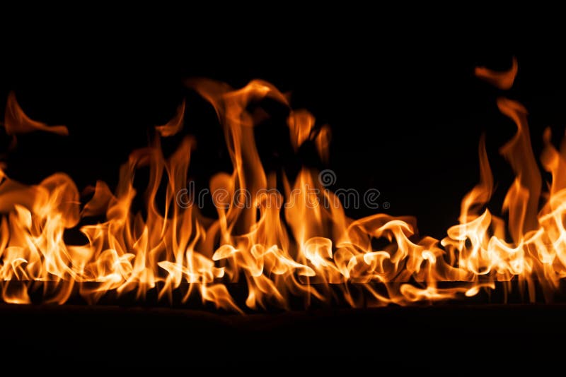 Firestorm. Fire Burning. Bright Burning Flames on a Black Background ...