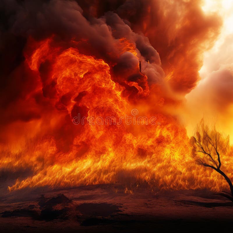 Firestorm a Large Intense Wildfire that Generates Its Own Weath Stock ...
