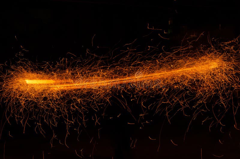 Firestorm from Particles of Sparks of Fire. Stock Photo - Image of ...