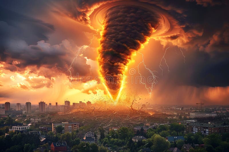 Firestorm Sweeps Through A Major Metropolitan City Stock Image Image