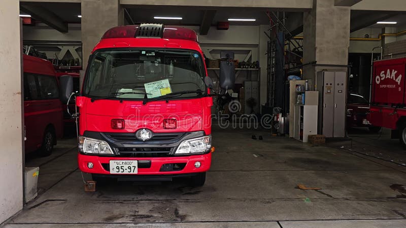 Firetrucks at a Fire Station in Osaka City, Japan Stock Video - Video ...