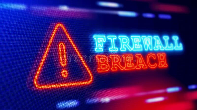 Firewall Breach Warning Alert Screen Loop Blinking Glitch Animation ...