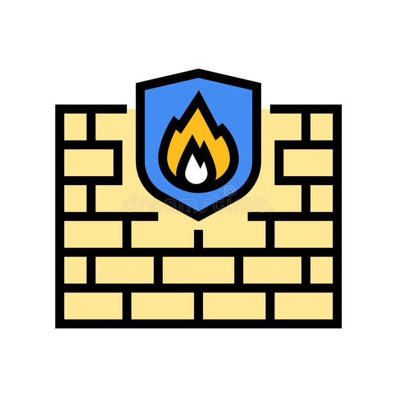 Firewall Cloud Computing Color Icon Vector Illustration Stock ...