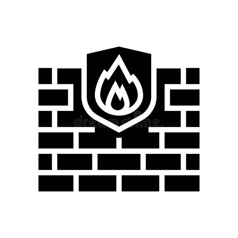Firewall Cloud Computing Glyph Icon Vector Illustration Stock ...